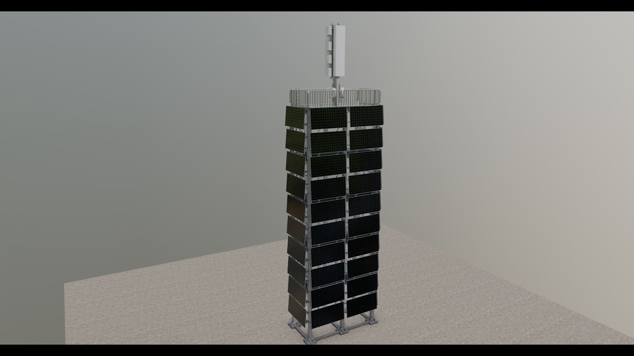 22 kWp Vertical Solar Panel Tower - YouTube