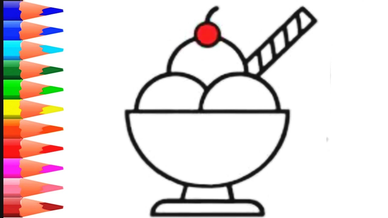 How to Draw Cute Ice-cream Step by Step || Ice-cream Bowl Drawing Ice ...