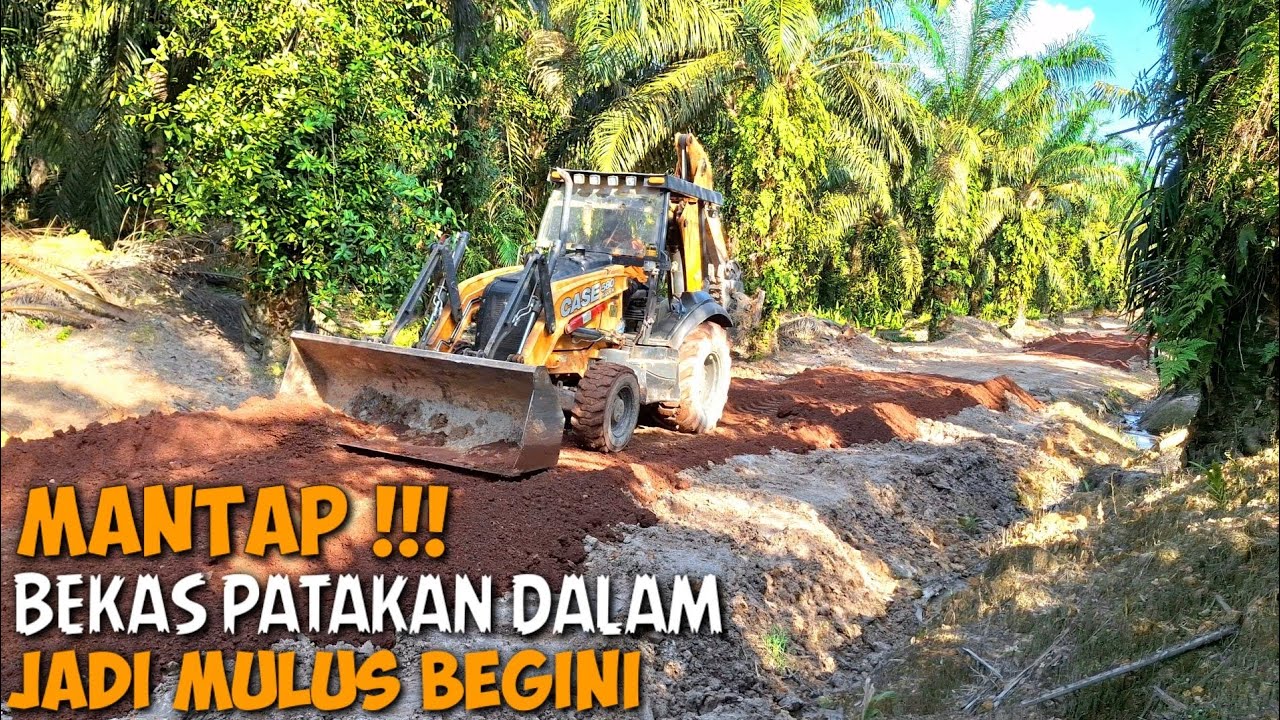 LANGSUNG RATA‼️PROSES PENGHAMPARAN LATERIT DI BEKAS JALAN YANG RUSAK ...