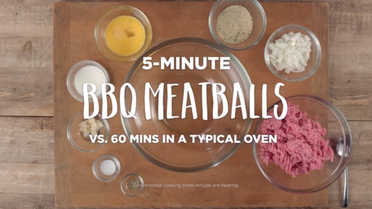 BBQ Meatballs In 5 Minutes with GE Profile Advantium Oven - YouTube