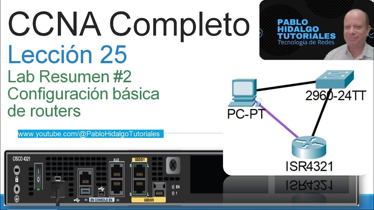 CCNA Completo | Leccion 25 | Lab Resumen 2 | Configuración básica de routers Cisco - YouTube