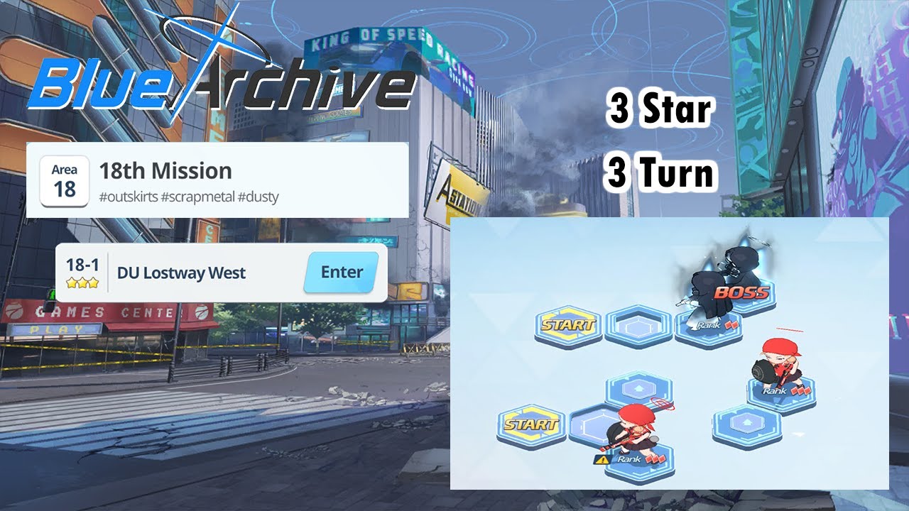 Blue Archive Global - Story Stage Normal 18-1 (3 Star & 3 Turn Clear) - YouTube