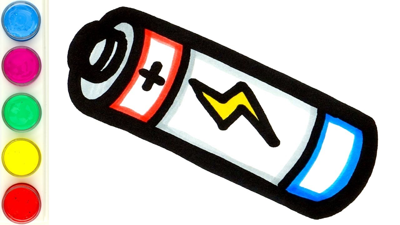 How to Draw a Electric Battery | Drawing, Painting and Coloring for ...