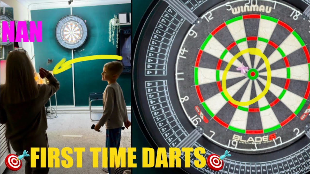 FAMILY (NAN) FIRTS TIME DARTS 🎯 #dartslife - YouTube