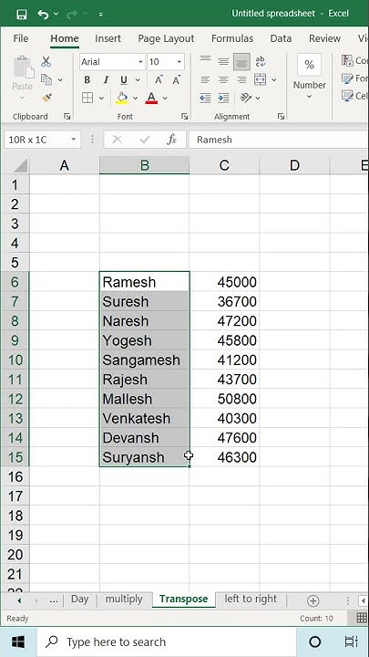 MS Excel Tips & Tricks - Data Transpose in Excel - CR Tech Talks - YouTube