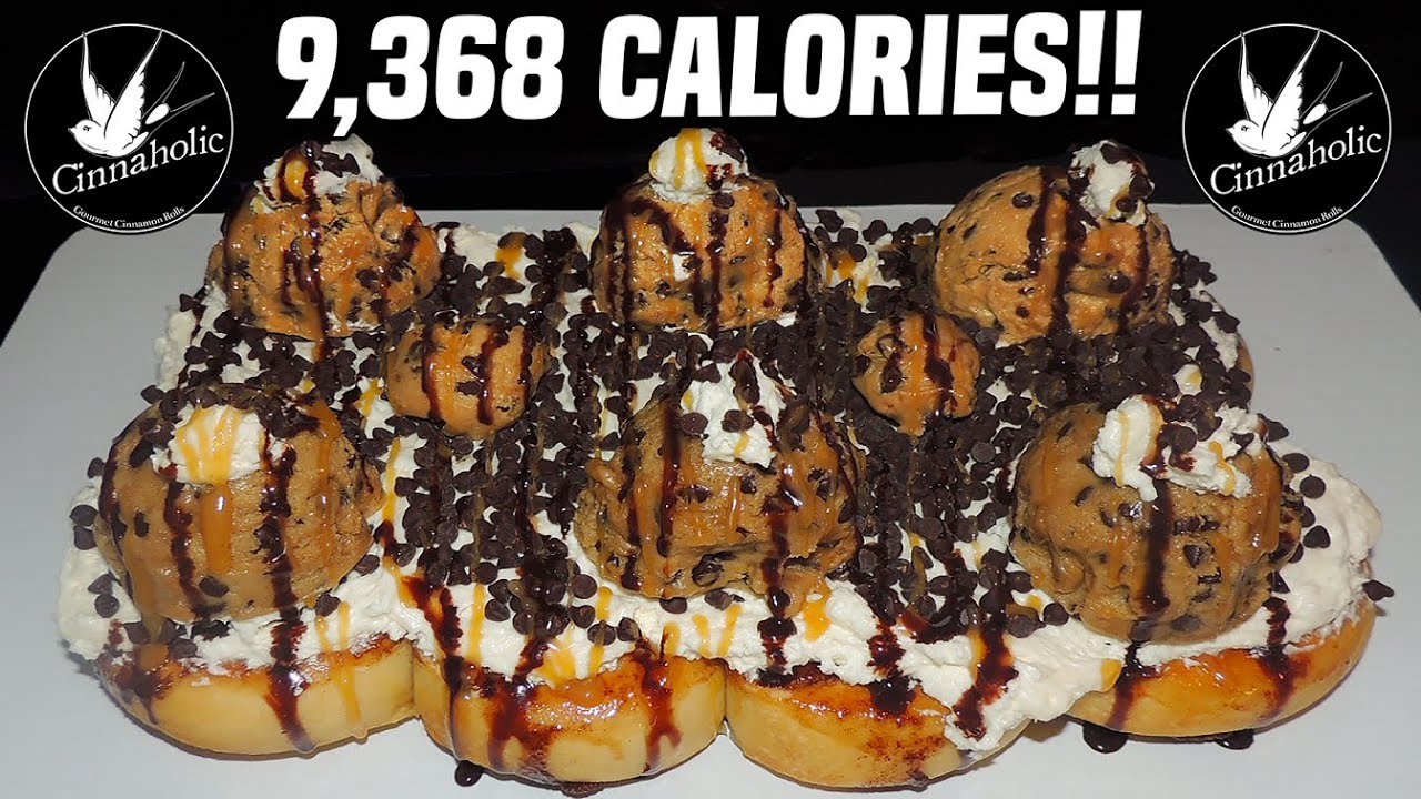 Cinnaholic's Monster Vegan Cinnamon Roll Challenge w/ Cookie Dough ...
