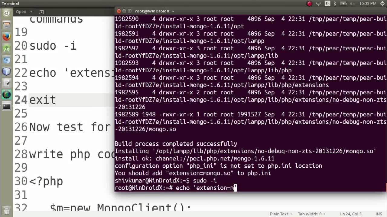 How to install MonogoDB PHP Driver in Xampp (Ubuntu) - YouTube