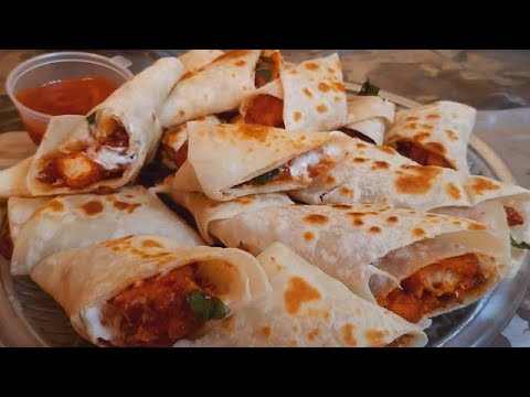 chicken 65 rolls🤤🍗/restaurant style rolls recipe/snack recipe for iftar ...