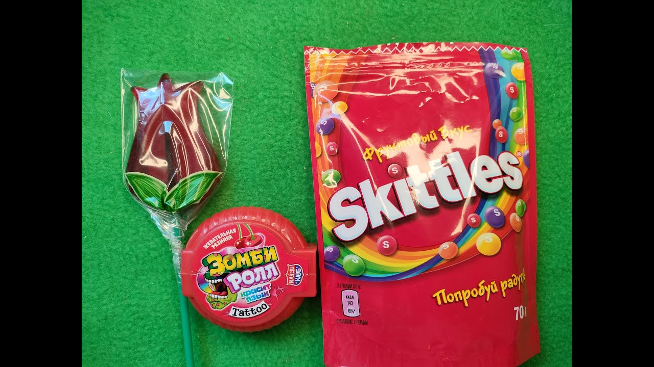 🍭 Many candies. 🍭 Sweets unboxing! Rainbow Skittles, bright candy and ...