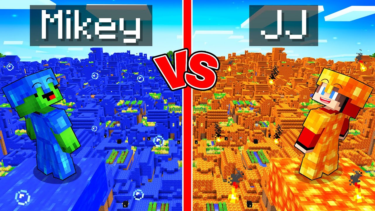 Mikey WATER vs JJ LAVA Village Survival Battle in Minecraft (Maizen ...