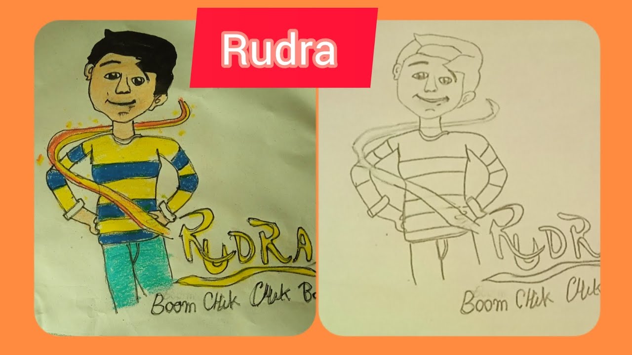 How easy to draw Rudra cartoon | কত সহজে রুদ্রা কার্টুন আঁকা ...