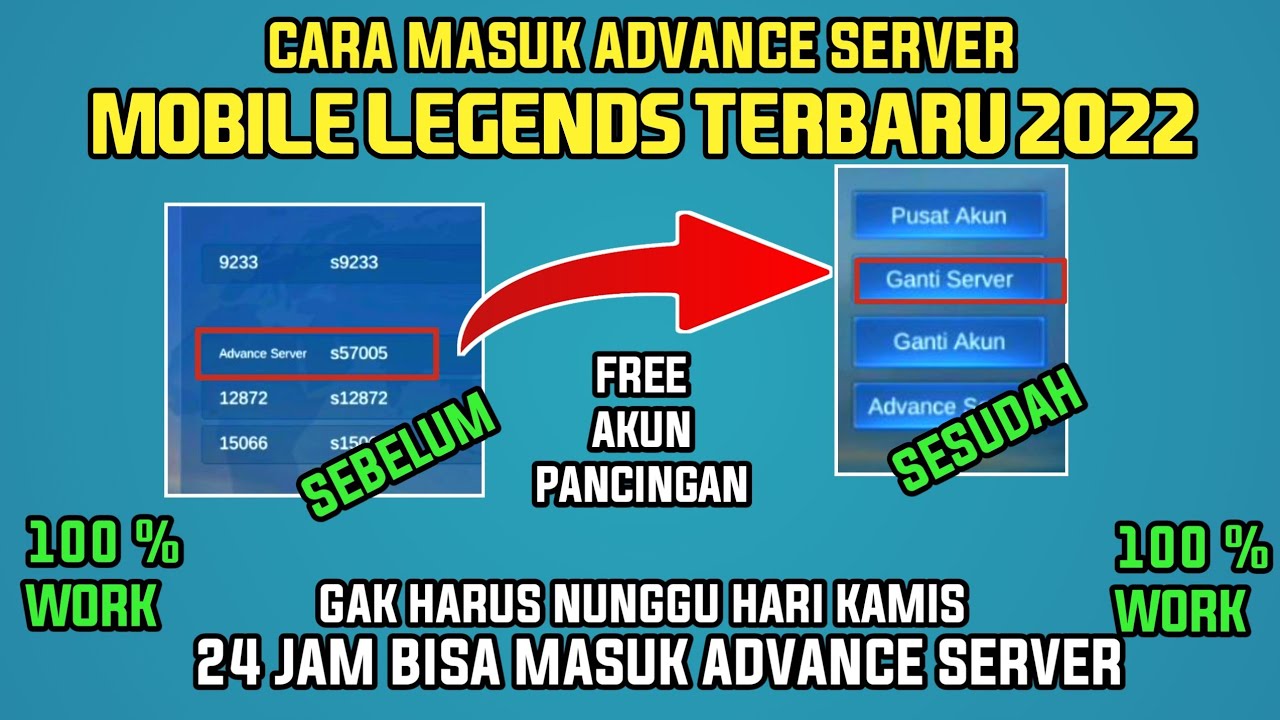 CARA MASUK ADVANCE SERVER MOBILE LEGENDS TERBARU 2022 | CARA KAITKAN ...