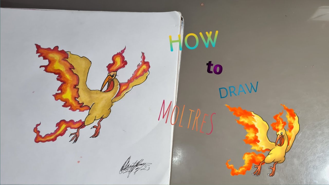Hw to draw moltres with water colours || water paints . - YouTube