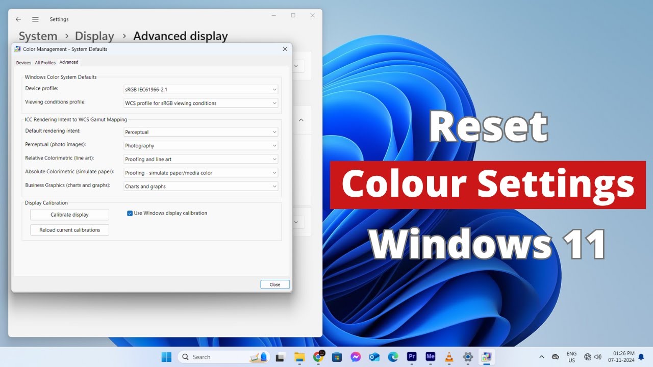 How to Reset Colour Settings in Windows 11 - YouTube