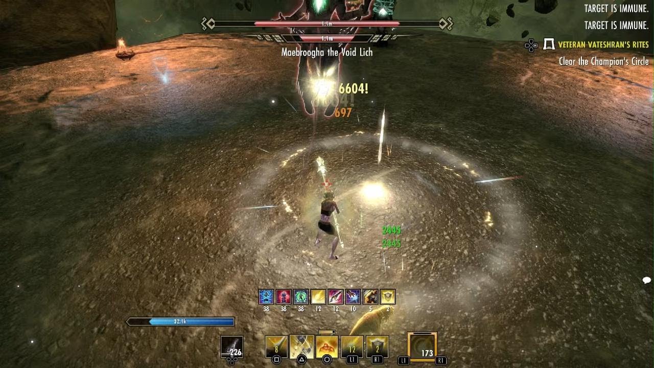 ESO Vet Maebroogh the Void Lich One Bar Magicka Templar - YouTube