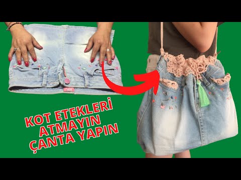KOT ETEKTEN MUHTEŞEM DÖNÜŞÜM - makas kullanmadan #çantayapımı - #handmade #recycle #kendinyap