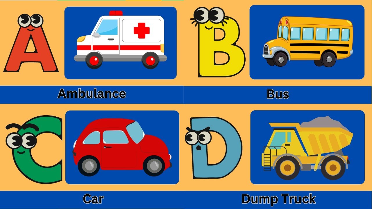 ABC Vehicles Song for Kids | Fun Learning A to Z 🚜 ️ | #abcd #kids ...