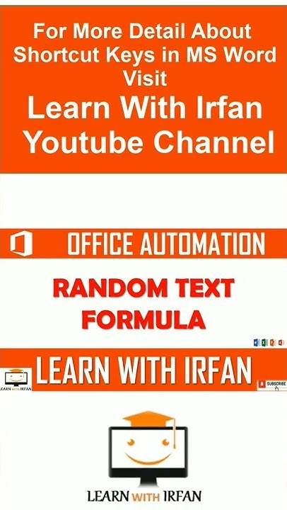 How to write random text in ms word | Random Text Formula | =Rand() formula | Subscribe_to_banta ...