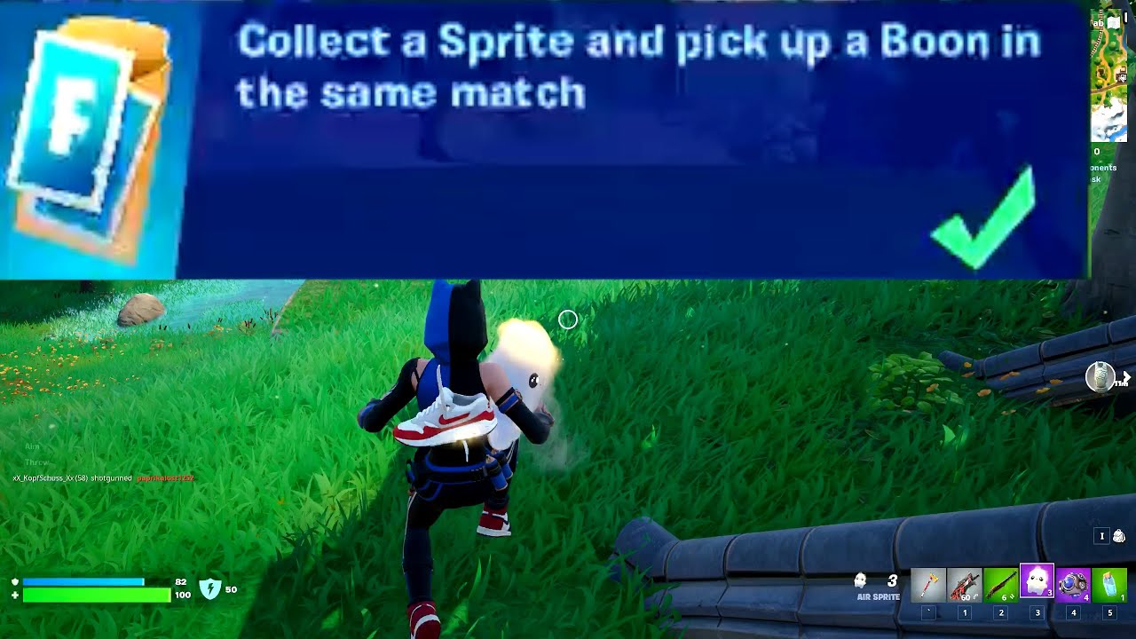 Collect a Sprite and pick up a Boon in the same match Fortnite - YouTube