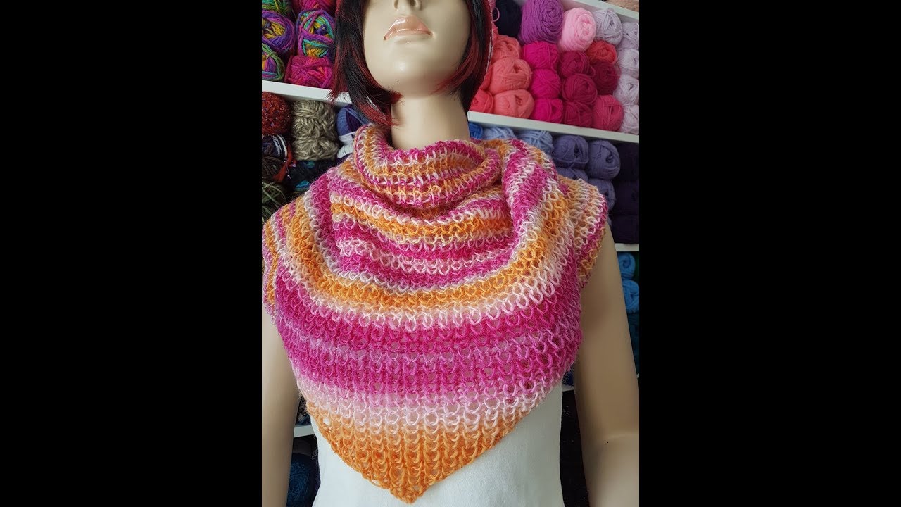 How to knit easy shawl, the armor shawl - YouTube
