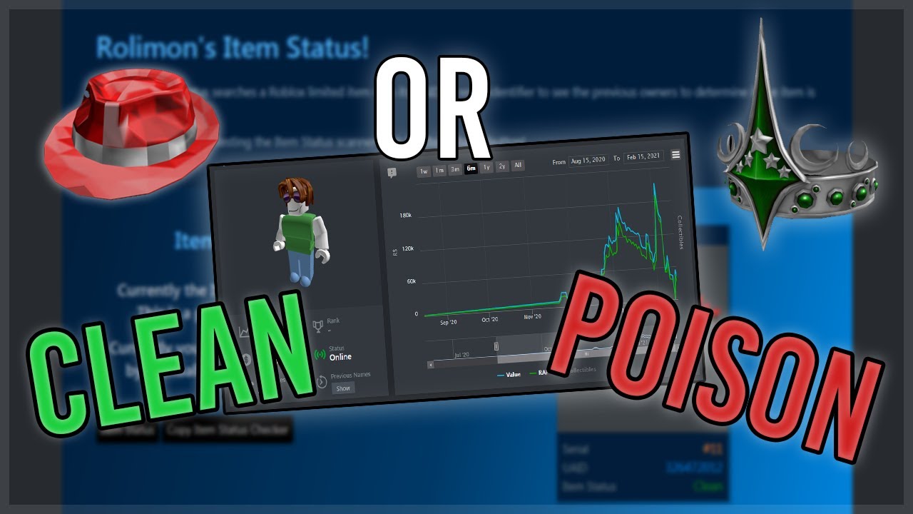 CHECK if YOUR ROBLOX LIMITED is POISON or CLEAN. | ROLIMONS | 2021 ...