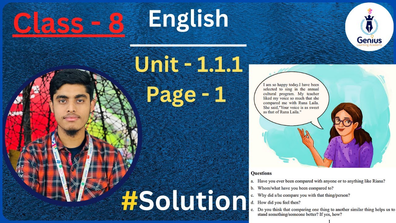 Class 8 - English - Unit 1.1.1 - Page1 - Question Answer | Class 8 New ...