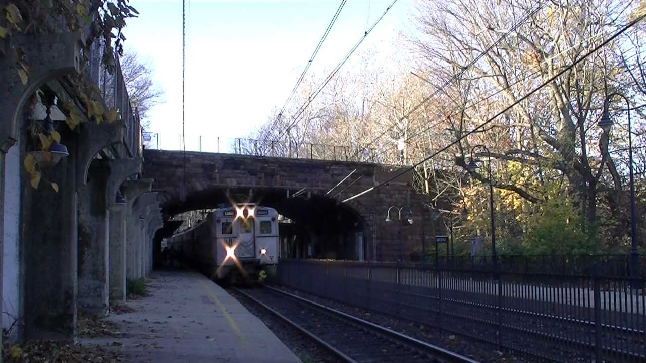 4 NJT local trains at Glen Ridge, NJ on Thanksgiving (extra horn, red ...