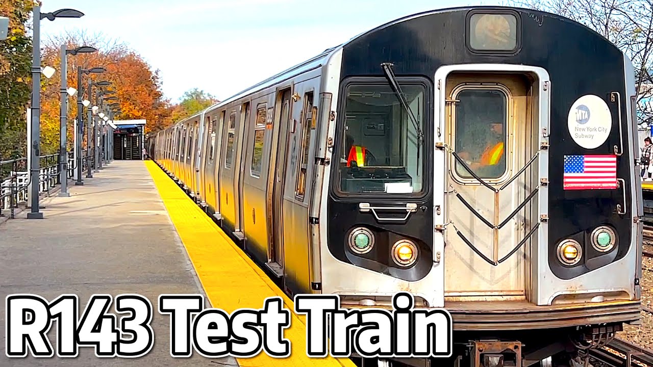 ⁴ᴷ⁶⁰ R143 Brake Test Train at Aqueduct-North Conduit Av on the A Line ...