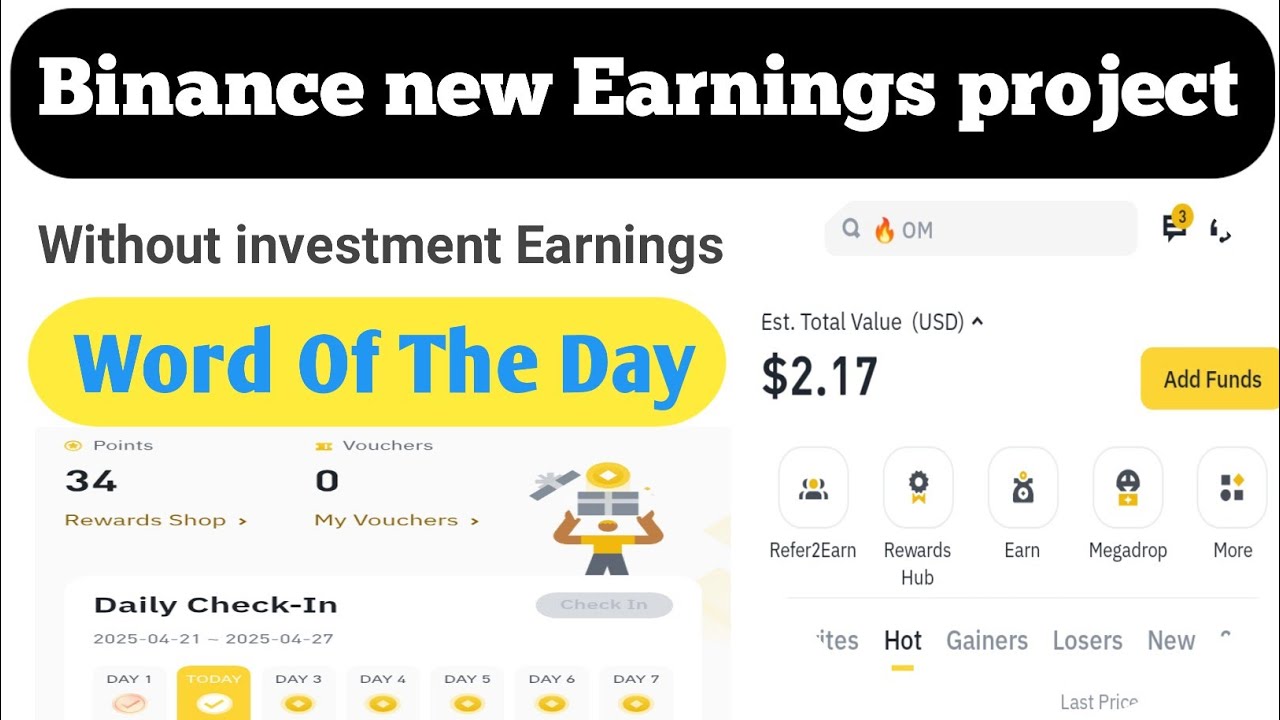 New binance earning project/How to free online earning in binance/Binance se paise kaise kamay ...