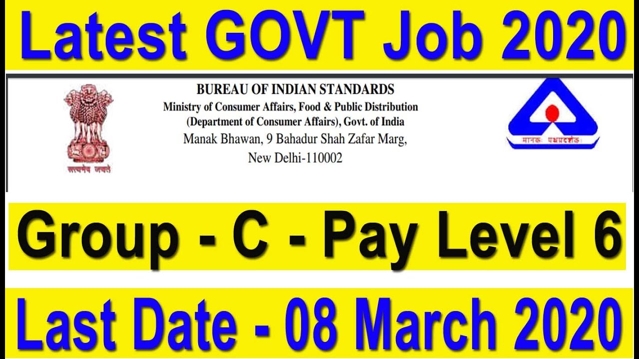 Latest Govt Job 2020 Apply Online New Vacancy 2020 Last Date 8 March ...
