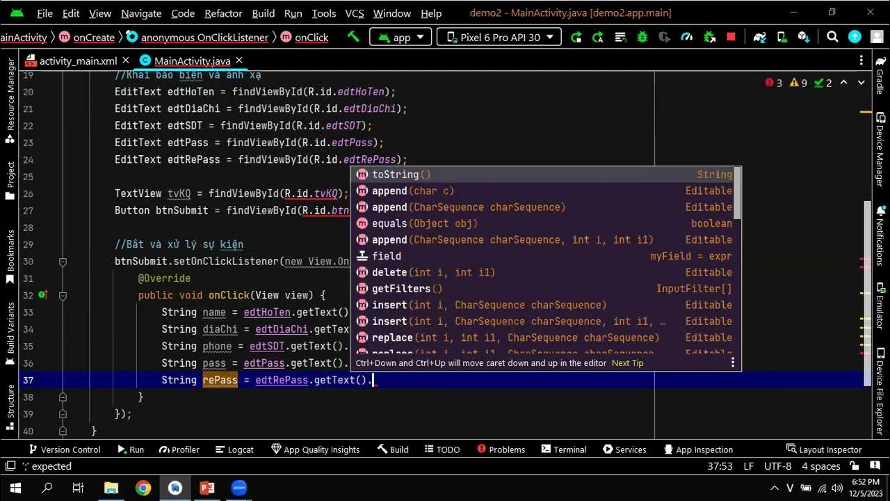 AND101-EditText-Xử lý sự kiện - YouTube