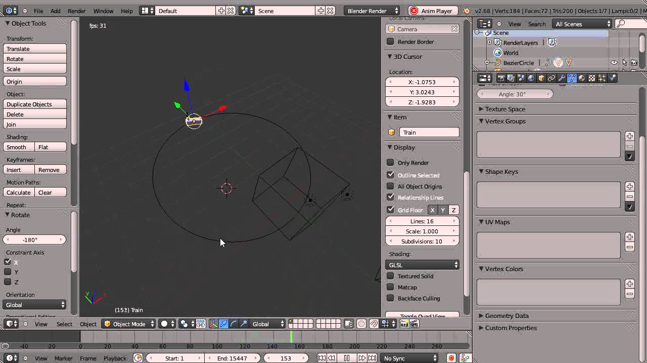 Blender Tutorial - A Smoking Steam Engine Running Around a Track - YouTube