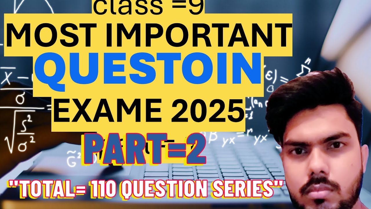 class = 9 math most important questions | 110 question series part =2 ...