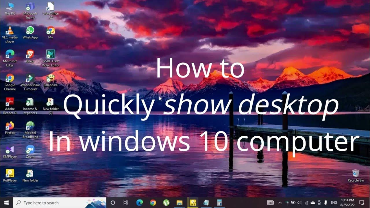 how to quickly show desktop in windows 10 computer - YouTube