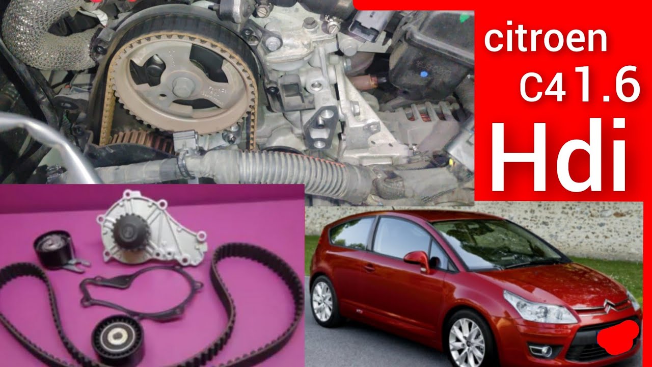 Citroen c4 1.6 hdi changement kit distributión - YouTube