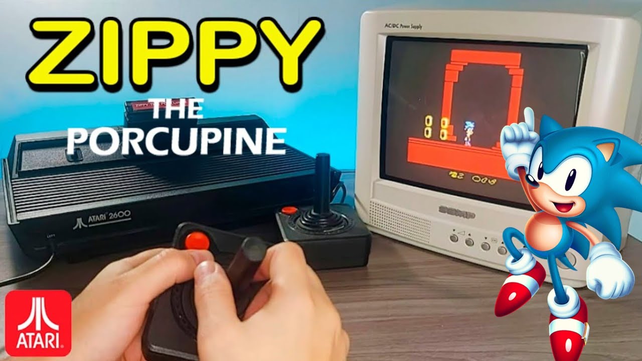Sonic the Hedgehog (Zippy the Porcupine) - Atari 2600 S Gameplay - CRT ...