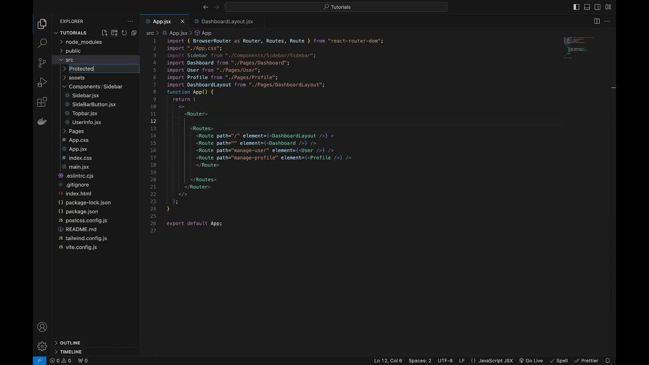 how to add protected routes in react #reactjs - YouTube