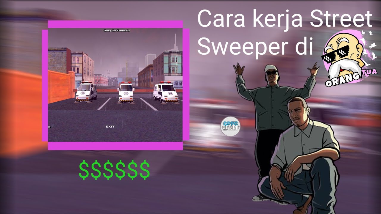 cara kerja street sweeper di server ORANG TUA ROLEPLAY - YouTube