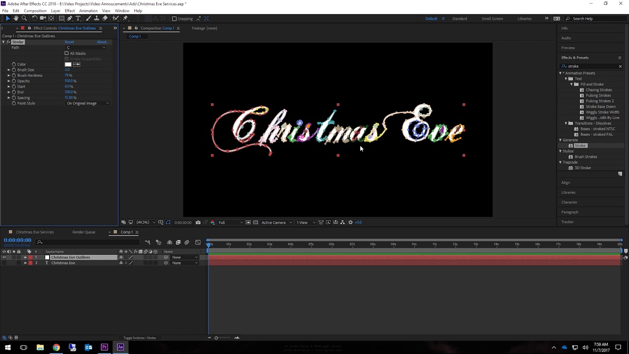 After Effects: Text Write-On Effect NO PEN TOOL - YouTube