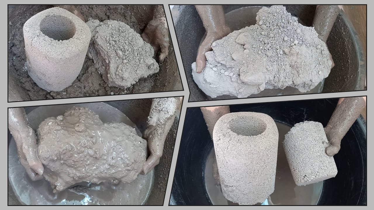 ASMR extra crunchy dust cylinders pot chunks crumbling in water ...