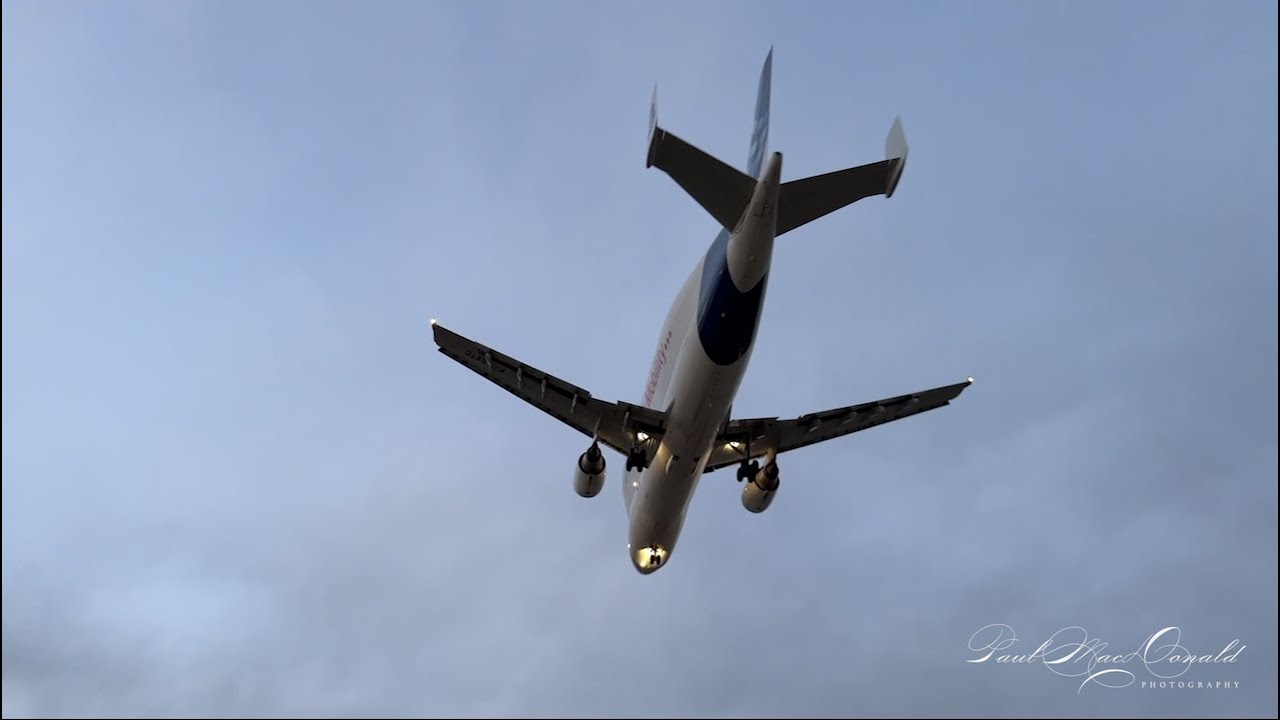Airbus A300-600ST Beluga Super Transporter Lands in Slow Motion | Pease ...