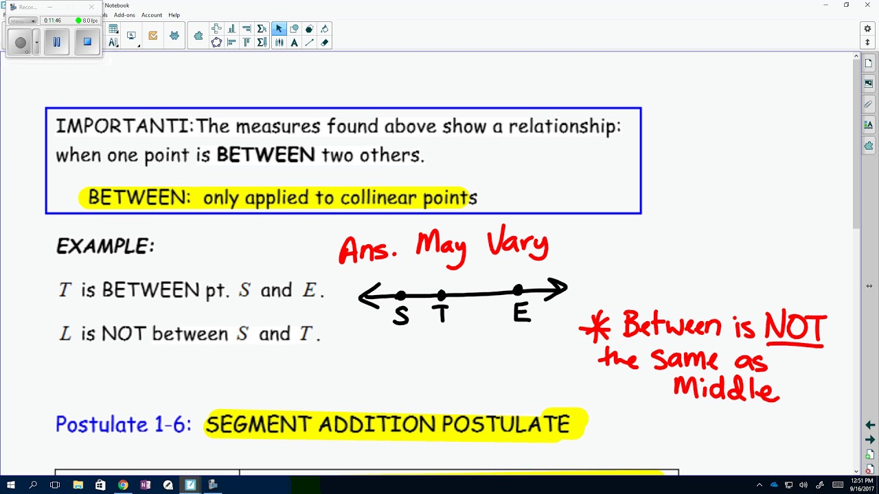 1 2B Notes-Opposite Rays, Skew Lines, Segments - YouTube