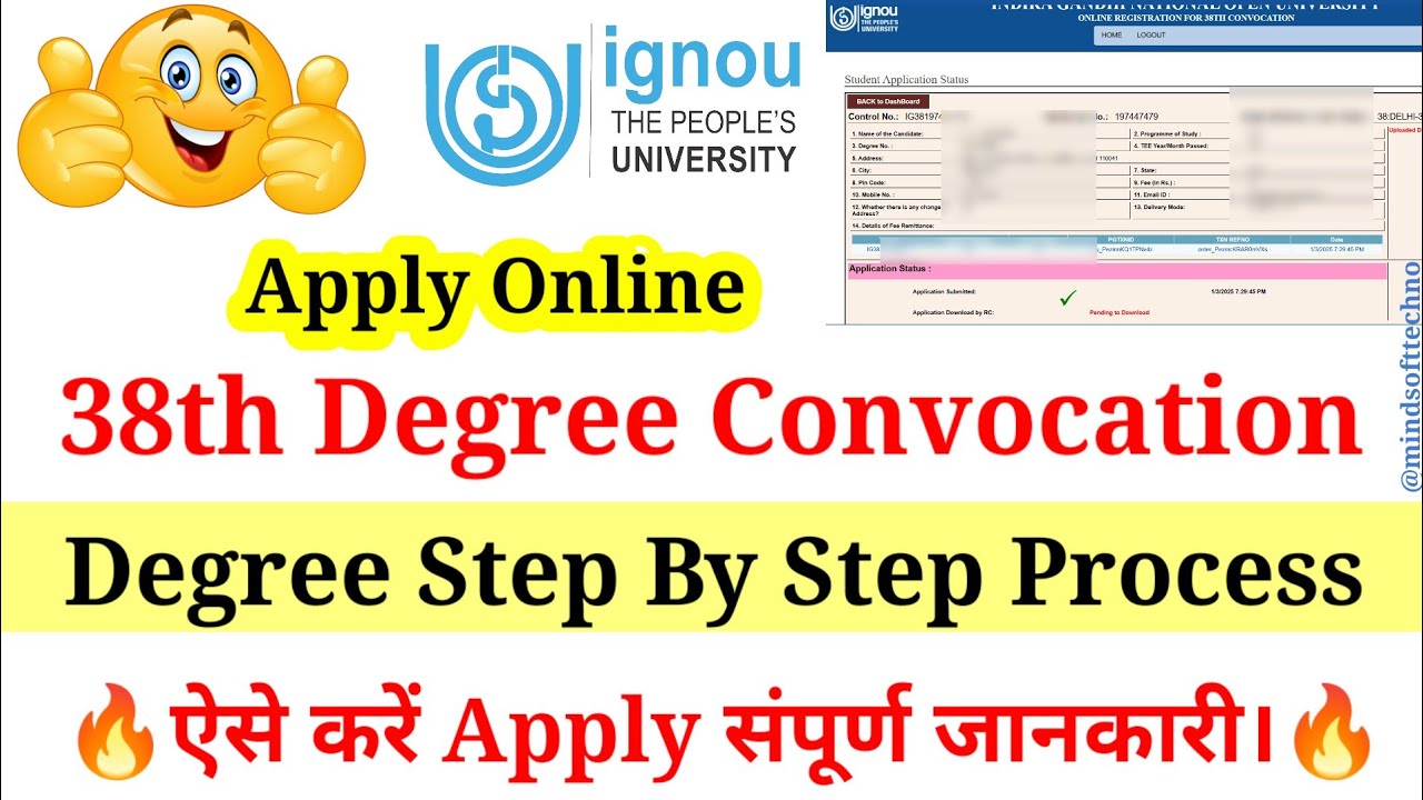 IGNOU Degree Diploma Certificate Convocation में ऐसे करें Apply 🔥 Step ...