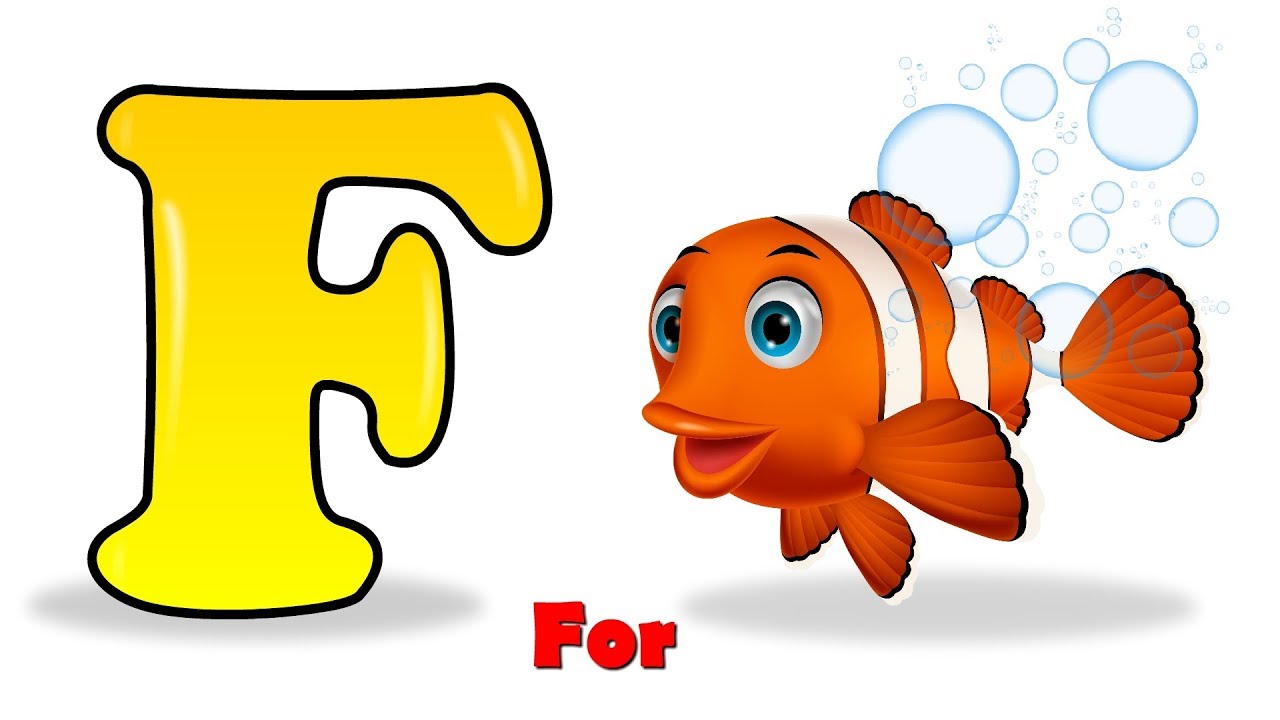 How to Drawing Fish & Coloring | Learn Alphabet “F” for Kids | Learning ...