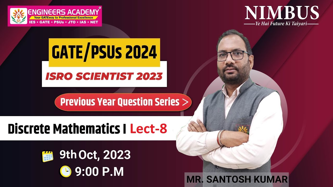 GATE/PSUs 2024 | ISRO Scientist 2023 | Discrete Mathematics | Free ...