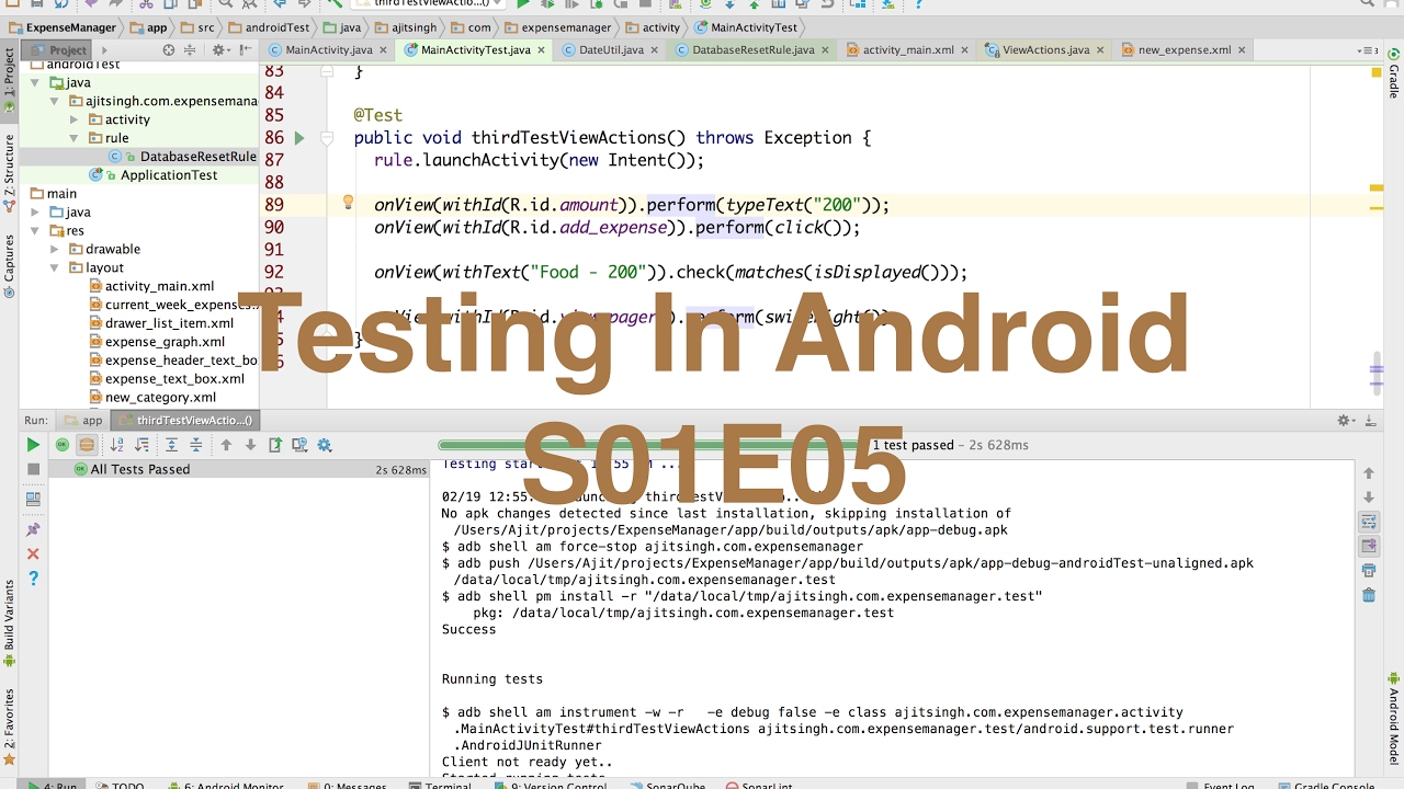 S01E05 || Testing in Android || View Actions || Ajit Singh - YouTube