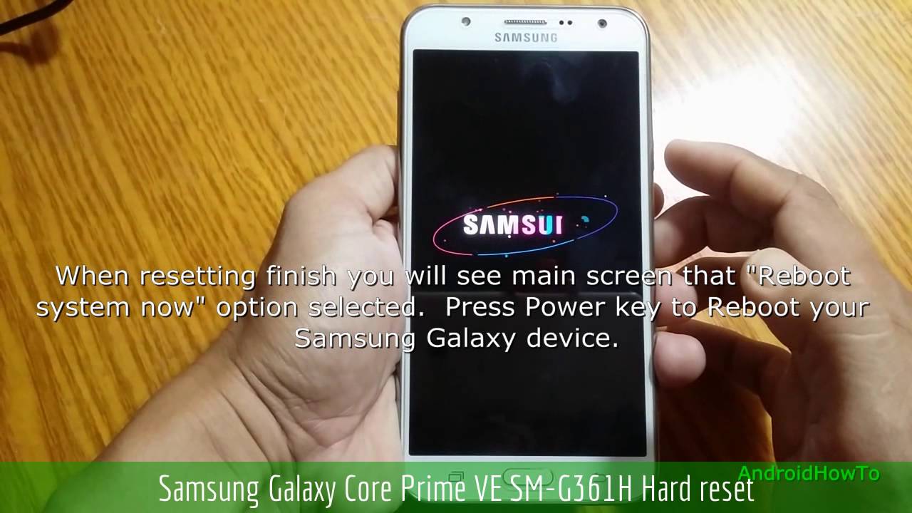 Samsung Galaxy Core Prime VE SM-G361H Hard reset - YouTube