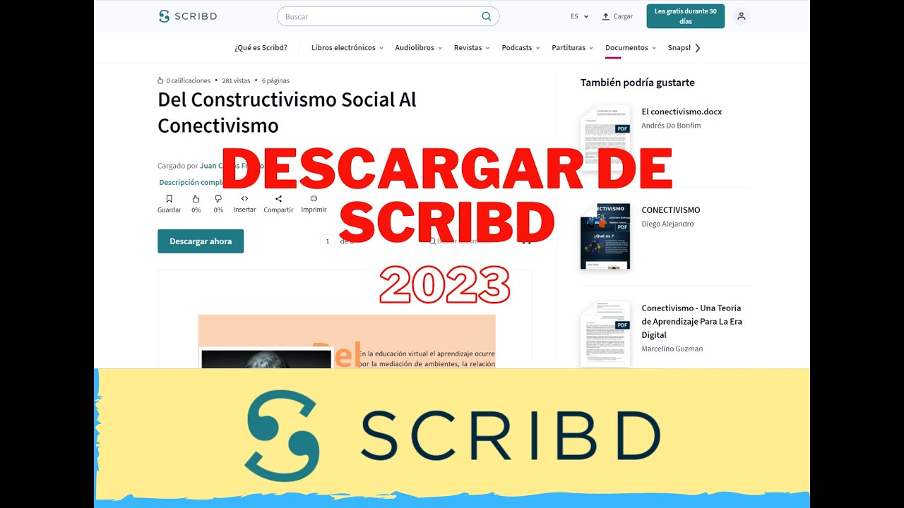 DESCARGAR DOCUMENTOS DE UNA FORMA FACIL Y RAPIDA SCRIBD 2023 - YouTube