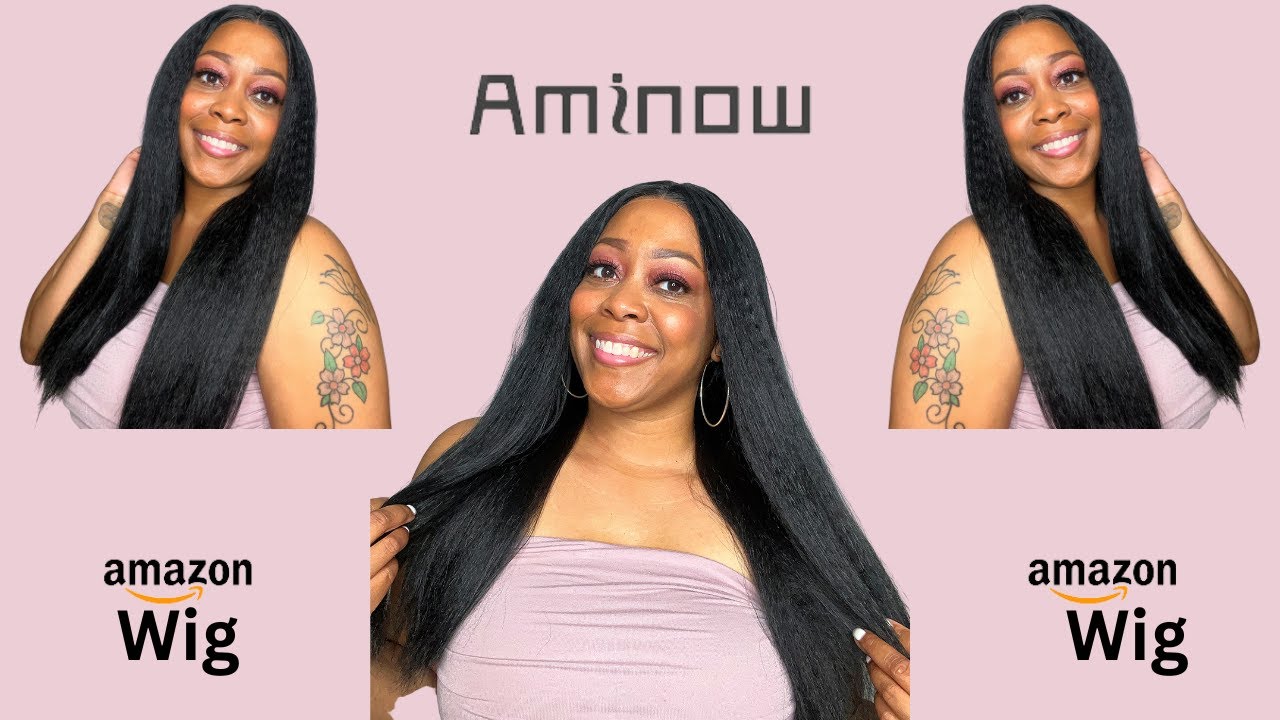 Aminow Kinky Straight Synthetic Wig| Easy Install| Affordable Amazon ...