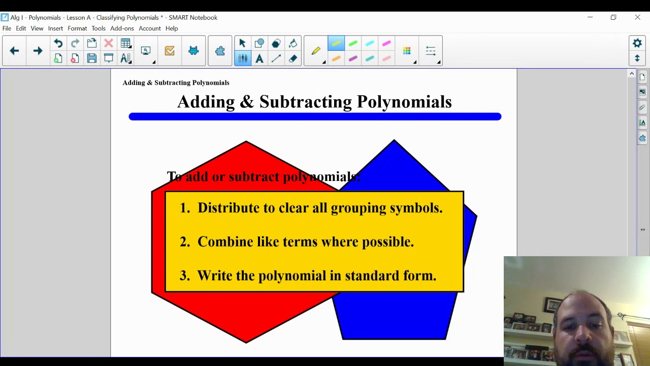 Alg 1 - Polynomials - Lesson B (last examples) - YouTube